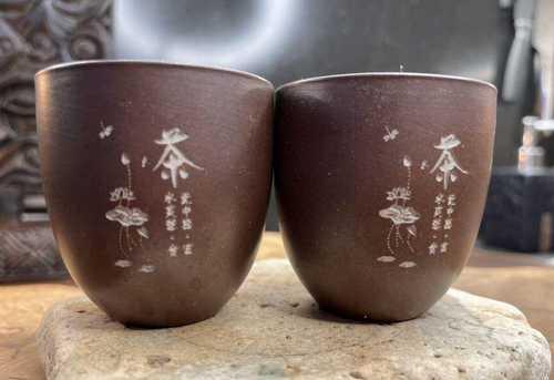 Пиалы пурпурная глина чайные стопки чашки Китай