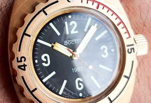 Часы Восток амфибия 1967 бронза чёрные