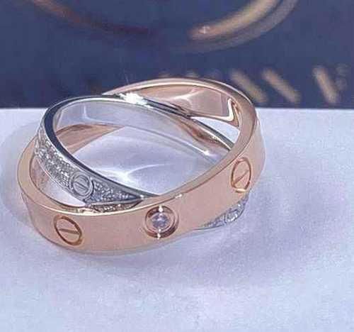 Кольцо Cartier Love, бриллиантовое паве 0,28ct