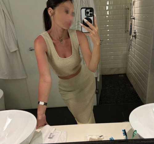 Вязаный костюм летний