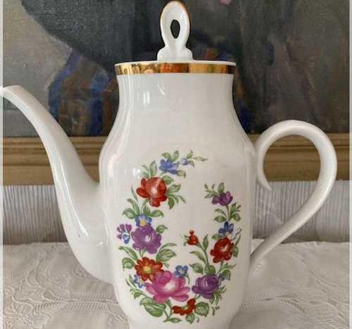 Кофейник фарфор СССР Синельниковский фз