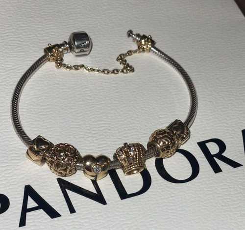 Золотой браслет pandora