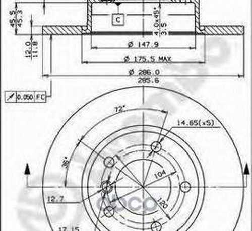 08.5359.11 диск тормозной передний с покрытием