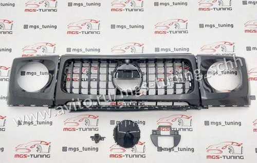 Решетка + Очки G63 W464 черные полосы (Под окрас)