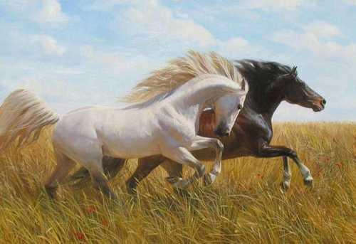 Картины маслом лошади разные шикарные большие
