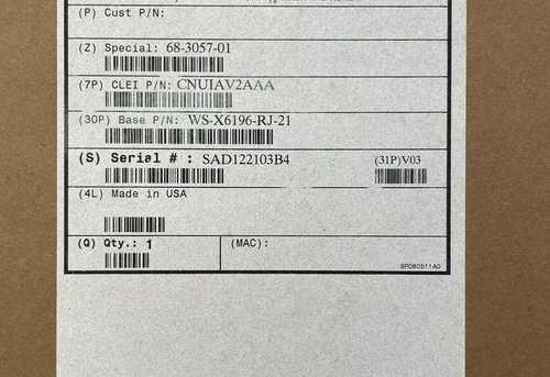 Интерфейсный модуль cisco WS-X6196-RJ-21