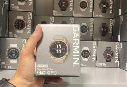Fenix 7s Pro цвет золотой песок сапфир умные часы