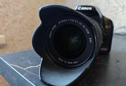 Зеркальный фотоаппарат canon 450 D