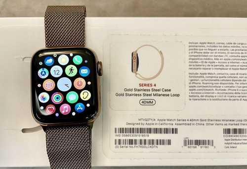 Часы Apple Watch Gold Stainless Steel series 4