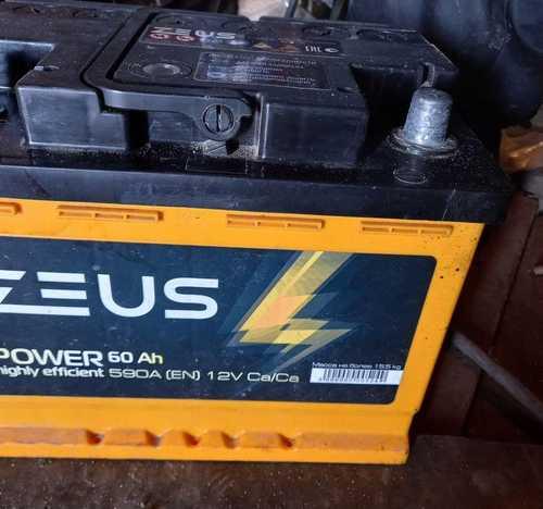 Аккумулятор zeus power 60 ач. бу продаю