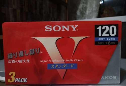 VHS Sony T-120 блоком 3 шт