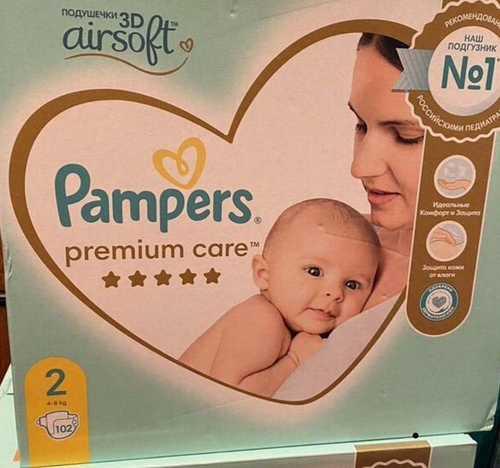 Подгузники pampers premium care 2 (102)