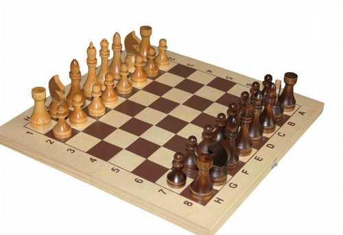 Шахматы деревянные (лак) с доской 43 см