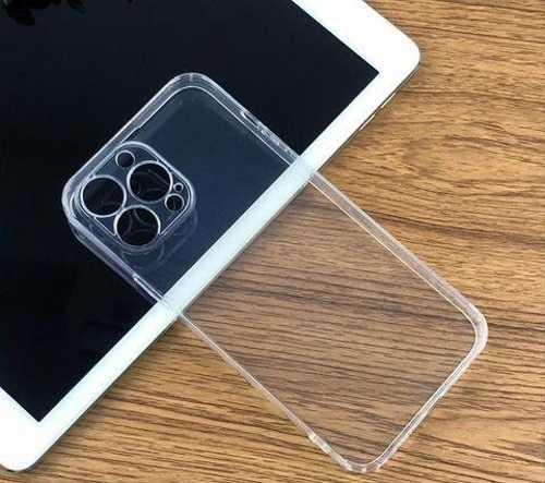 Чехол на Apple iPhone прозрачный с защитой камеры