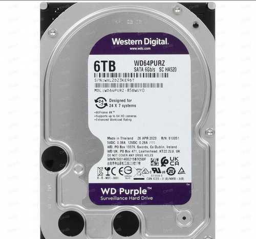 Жесткий диск WD purple 6tb