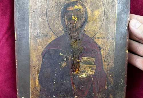 Антикварная икона Великомученик Пантелеимон