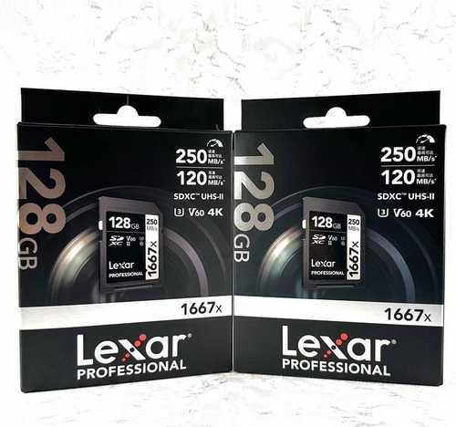 Карта памяти SD Lexar UHS-II 128 Gb (новые)