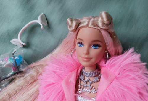 Кукла барби barbie extra в розовой шубе