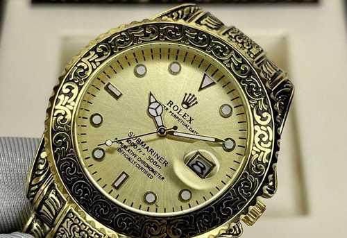Часы мужские Rоlex (с узорами) Gold