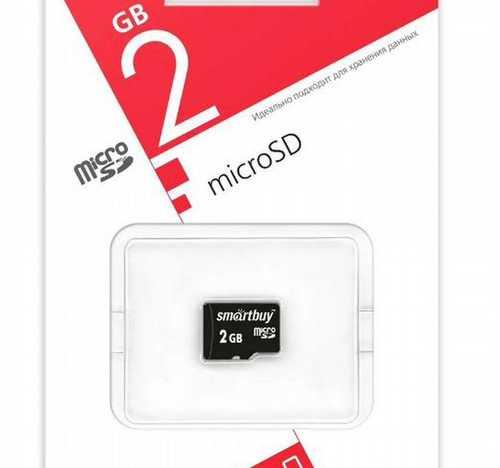 Карта памяти 2GB microSD SmartBuy без адаптера