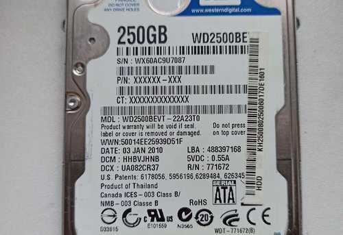 Hdd 250Gb 2,5" WD