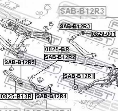 Febest 0829-001 болт с эксцентриком\ Subaru Legacy outback B12/B13 97-09