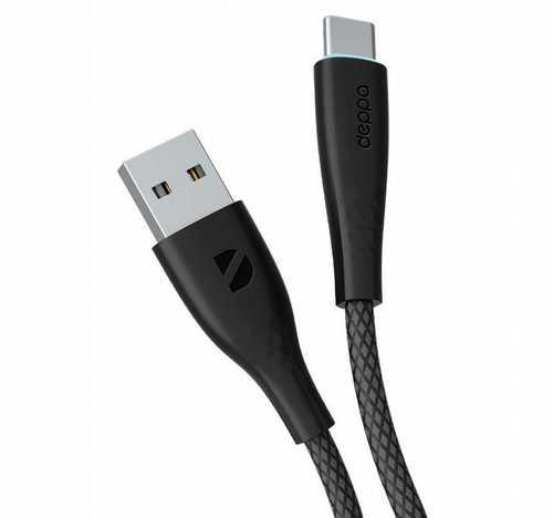 Кабель Deppa Fly USB - USB-C, 1м, черный