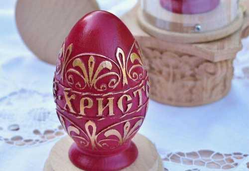 Пасхальный декор. Яйцо деревянное резное