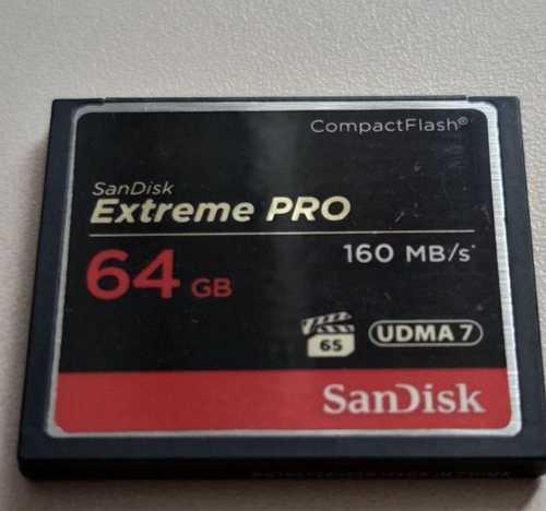 SanDisk CompactFlash 64GB Extreme Pro 160 Мб/с