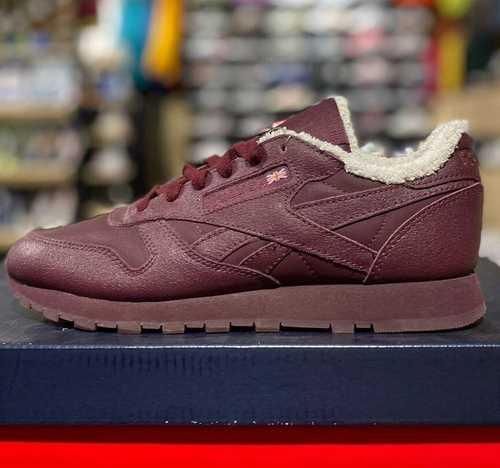 Кроссовки Оригинал Reebok Classic Leather Winter (Осень-зима, 36)