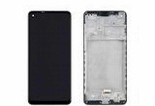 Дисплей для Samsung A21s SM-A217F черный с рамкой