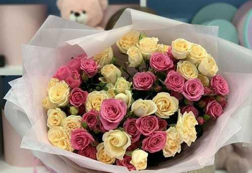 Кустовые розы букет цветов с доставкой