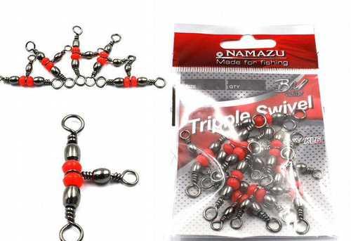 Вертлюг тройной Namazu tripple swivel, латунь, р.7