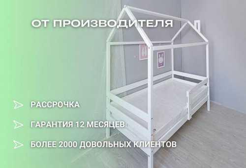 Детская кровать-домик №1 с горизонтальными бортами