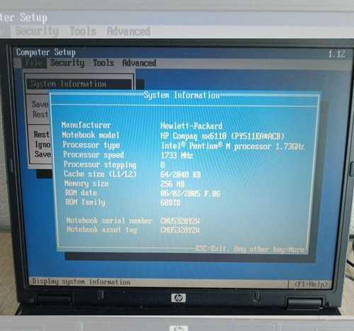 Ноутбук HP Compaq nx6110