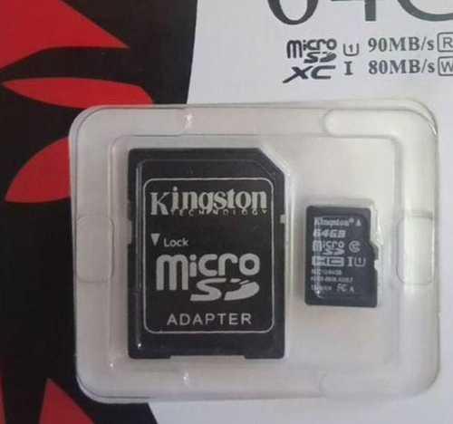 Карта памяти microsoft Kingston 64 GB