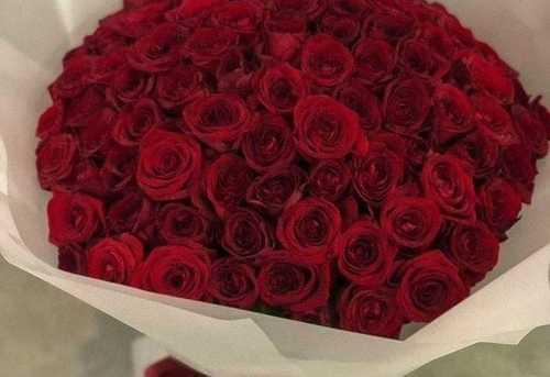 Розы красные букет большой