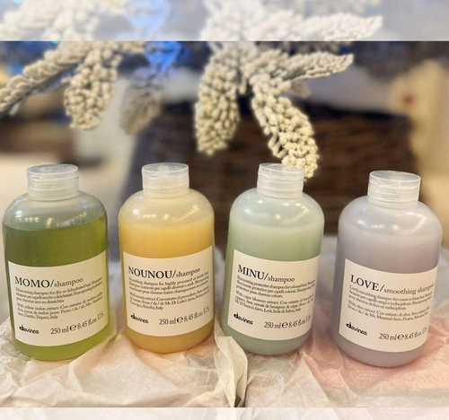 Davines шампунь nounou, minu,momo, love smoothing