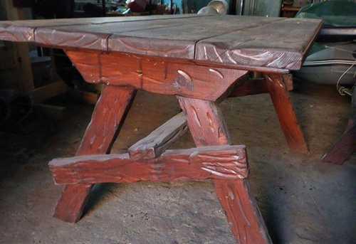 Деревянный стол для дачи