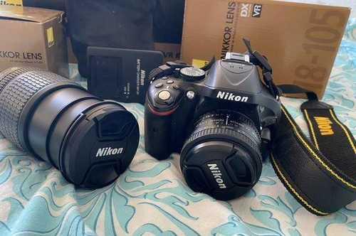 Зеркальный фотоаппарат nikon D5200 + 2 обьектива
