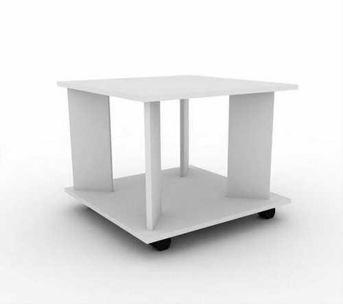 Журнальный стол Хорн-800e белый столик на колесах
