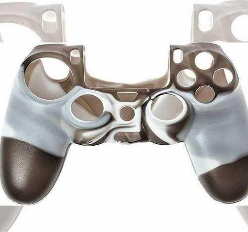 Силиконовый чехол Dualshock 4 (чёрно-белый камуфляж)