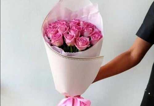 17 розовых роз подарки и цветы на праздник с доста