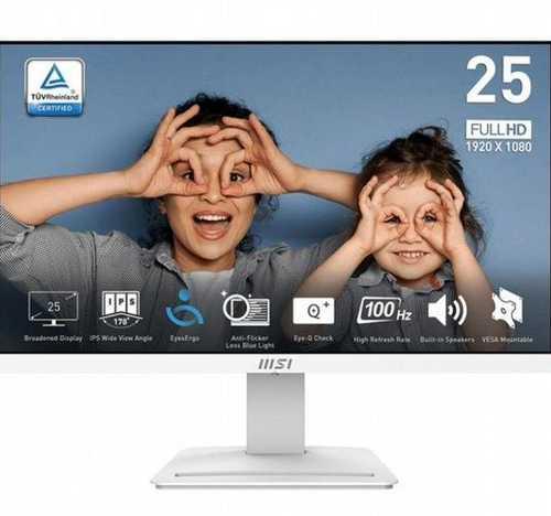 MSI 24.5" Pro MP253W белый IPS LED 16:9 hdmi M/M матовая 300cd 178гр/178гр 1920x1080 100Hz VGA DP FH