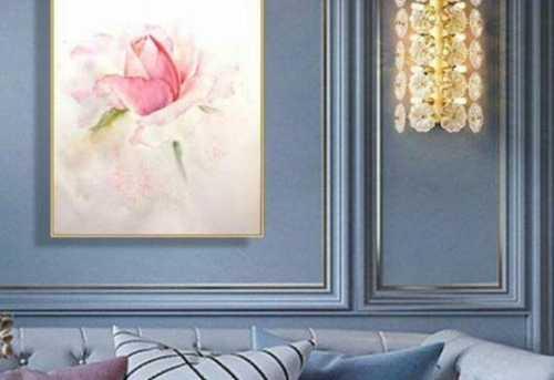 Картина акварелью "Розовая Орхидея"