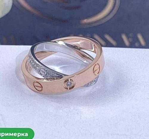 Кольцо Cartier Love, бриллиантовое паве 0,16ct