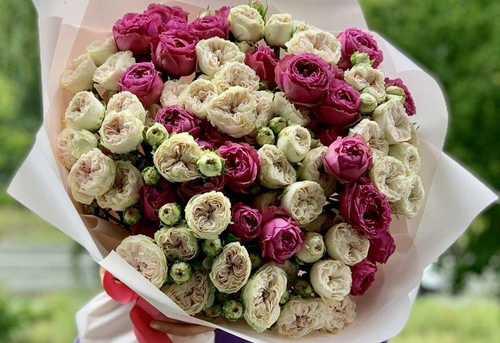 Кустовые розы букет цветы с доставкой 1177