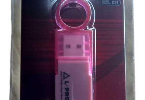 Картридер L-Pro C37, Micro SD, USB 2.0, pink