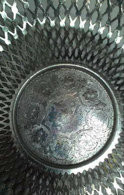 Тарелка сухарница металл фарфор