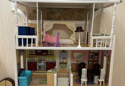 Домик кукольный Barbie 4 этажа с мебелью